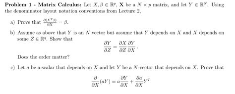 Solved Problem 1 Matrix Calculus Let X B ERP X Be A N Chegg Com