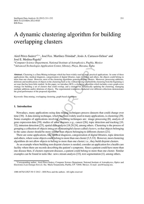 Pdf A Dynamic Clustering Algorithm For Building Overlapping Clusters