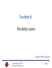 Lect6 Flexibility Matrix Pdf Lecture 6 Flexibility Matrix Courtesy Of Prof Yong Xia