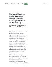 Network Devices Hub Repeater Bridge Switch Router Gateways And Brouter GeeksforGeeks Pdf