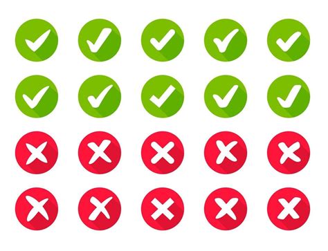 Long Shadow Of Wrong Check Mark Icon For Validation Isolated On White Background