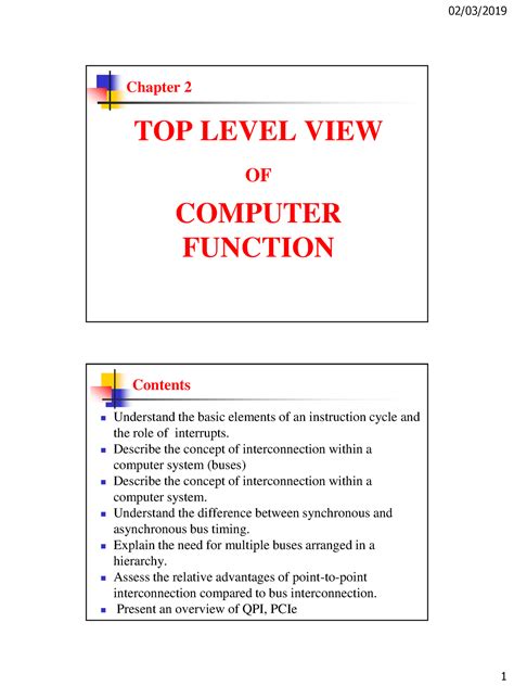 Chapter 2 Top Level View Of Computer Chapter 2 Top Level View Of Computer Function Contents