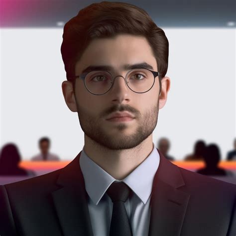 Premium Photo A Man With Glasses And A Tie Is Wearing A Suit And Glasses