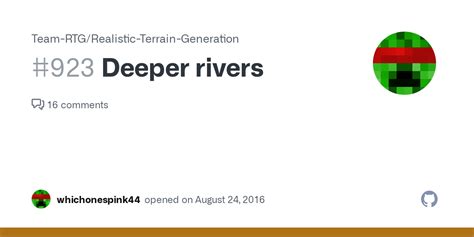 Deeper Rivers · Issue 923 · Team Rtgrealistic Terrain Generation · Github