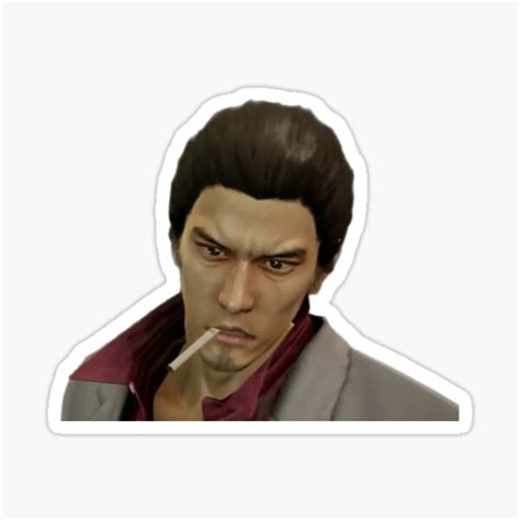 Yakuza 5 Kiryu Kazuma Smoking Sticker For Sale By Merikurocreates