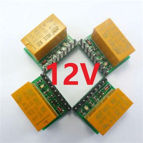 DR21C01 4 4 개 초소형 DC 12V DPDT 릴레이 보드 모듈 HK19F PCB 보드 스테레오 비디오 PLC 모터 18650 3d 프린터 board motor