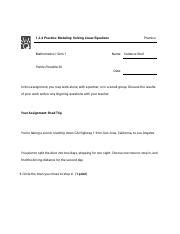 Practice Modeling Linear Equations In Mathematics Course Hero