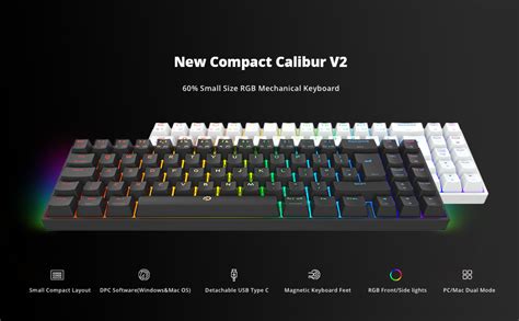 DREVO Calibur V2 TE RGB 60 Wired Mechanical Gaming Keyboard 72 Key Small Compact Work For PC