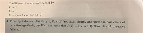 Solved The Fibonacci Numbers Are Defined By Chegg