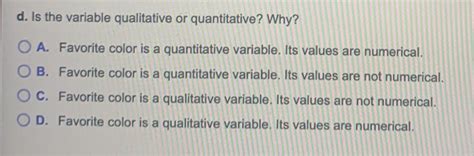 Solved Identify Each Of The Following Variables As Chegg