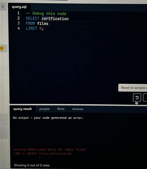 solved query sql1 ﻿debug this code2 ﻿select certfication3