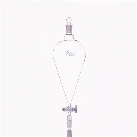 스퀴브 분리 깔때기 ptfe 스톱 콕 및 표준 테이퍼 스템 포함 용량 2000ml 조인트 24 40 ptfe 스위치 밸브