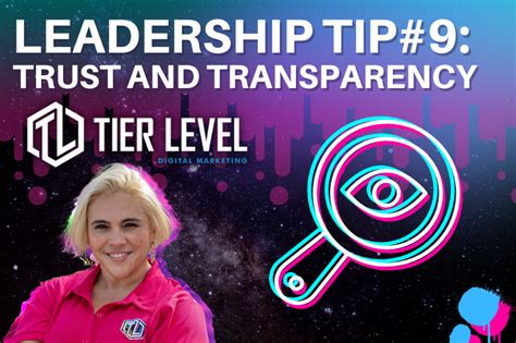 Leadership Tips Trust And Transparency Cleanfax