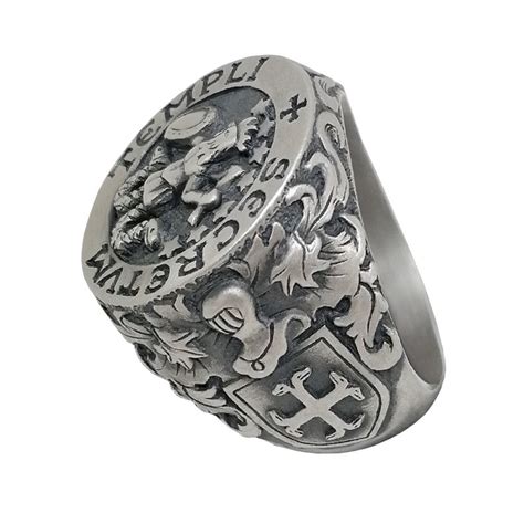 Knights Templar Sigil Of Abraxas Sterling Silver 925 Men Ring