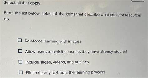 Solved Select all that applyFrom the list below, select all | Chegg.com