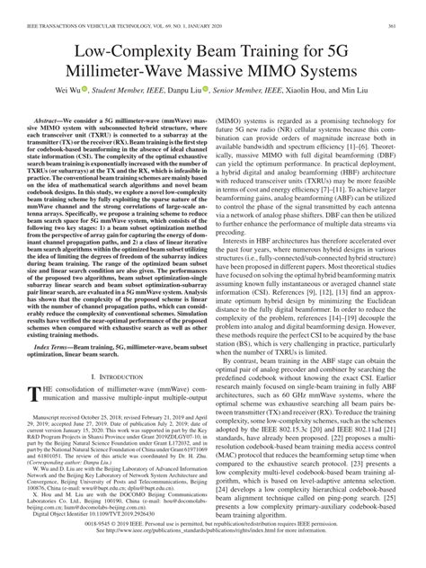 pdf low complexity beam training for 5g millimeter wave massive mimo