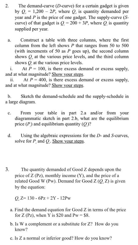 Solved The Demand Curve D Curve For A Certain Gadget Is Chegg