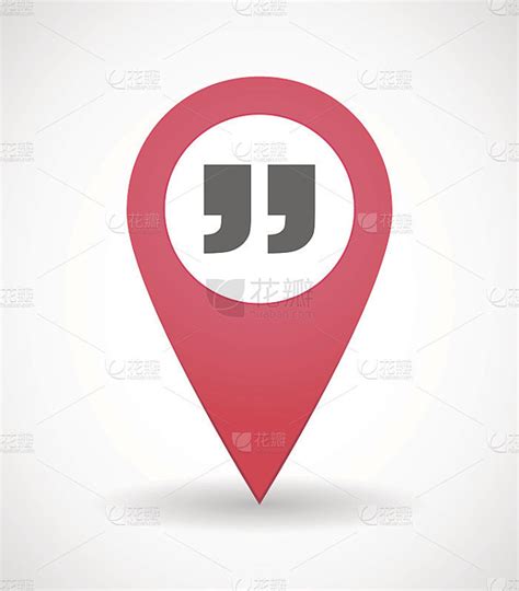 地图标记图标与一个引号