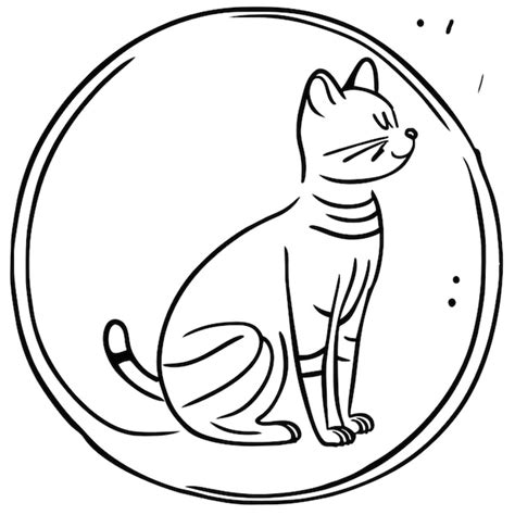 Thai Cat Vector Illustration Doodle Line Art Premium Ai Generated Vector