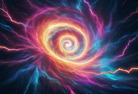 Illustration Of An Abstract Lightning Spiral Background Stock Illustration Illustration Of