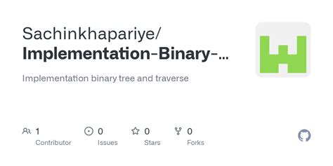 GitHub Sachinkhapariye Implementation Binary Tree Implementation
