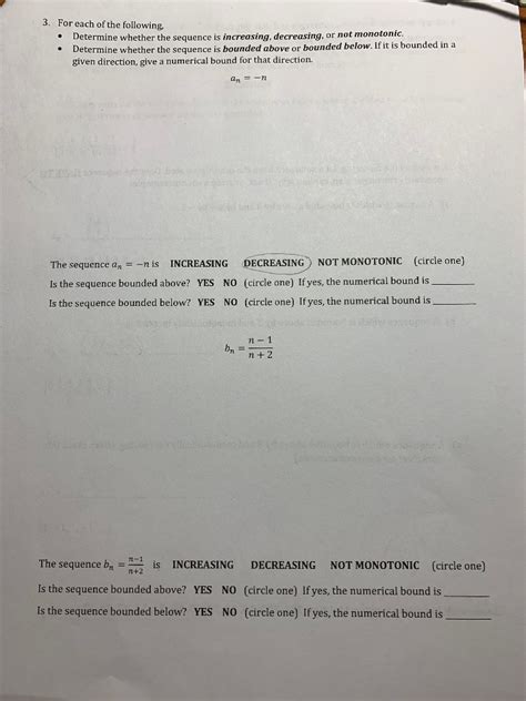 solved for each of the following determine whether the