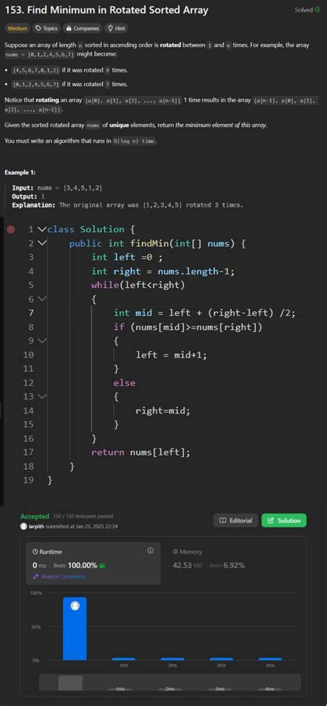 Java Codingjourney Problemsolving Leetcode Blind75 Binarysearch Arpith C