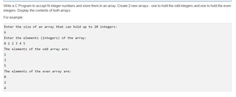 Solved Write A C Program To Accept N Integer Numbers And