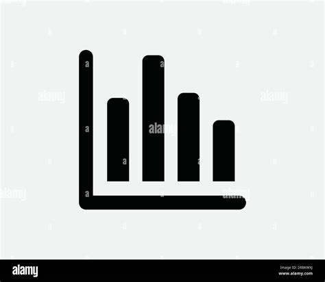 Chart Icon Bar Diagram Graph Statistic Business Finance Progress Data Economy Black White Sign