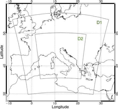 Model Domains The Second Domain Has A 4 Km Horizontal Resolution And