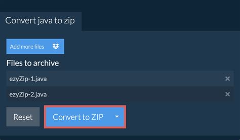 Convert JAVA To ZIP Online Quick Secure FREE EzyZip