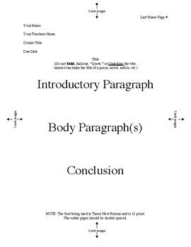 MLA Format Visual Example By Veteran English Teacher TPT
