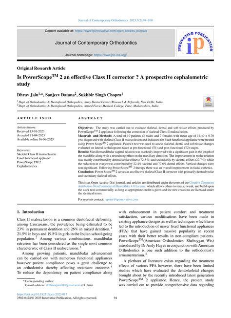 Pdf Is Powerscope 2 An Effective Class Ii Corrector A Prospective