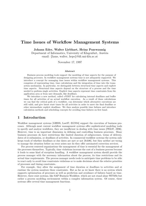 pdf time issues of workflow management systems