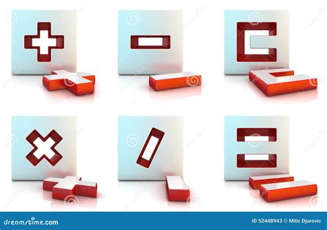 Plus Minus Multiply Divide Equally And Clear Sign Stock Illustration Image