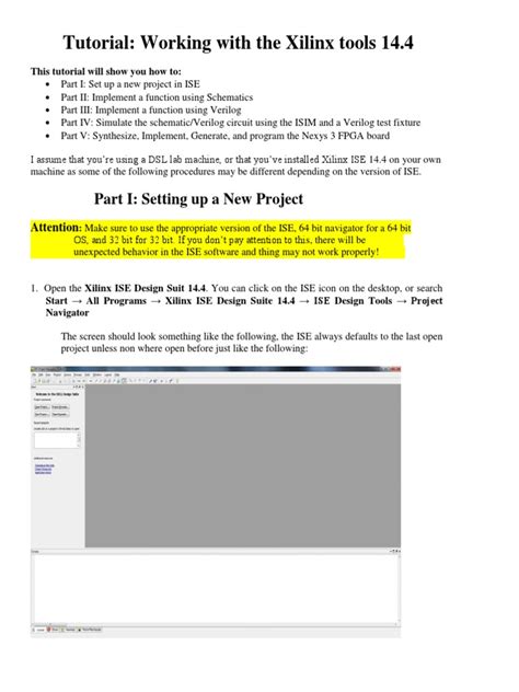 Tutorial Working With The Xilinx Tools 144 Part I Setting Up A New Project Pdf Logic