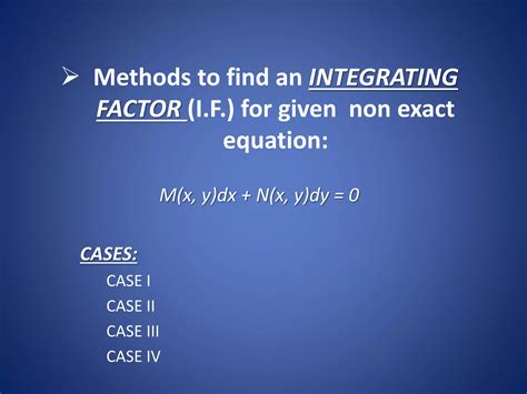 Exact And Non Differential Equation Pptx Physics Science