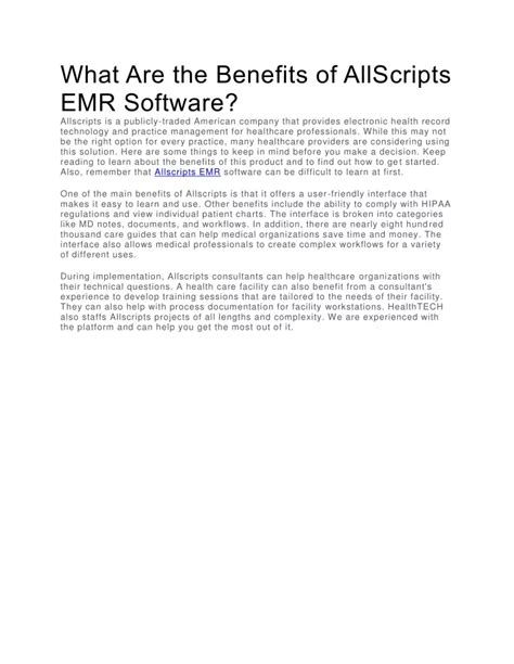 Ppt What Are The Benefits Of Allscripts Emr Software Powerpoint