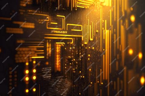 Premium Photo A Luminous Gold Programming Code Abstract Technology Background Showcases The