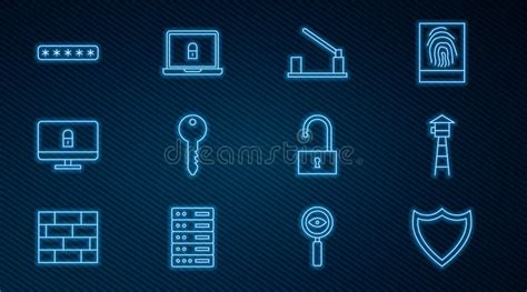 Set Line Shield Watch Tower Parking Car Barrier Key Lock On Computer Monitor Password