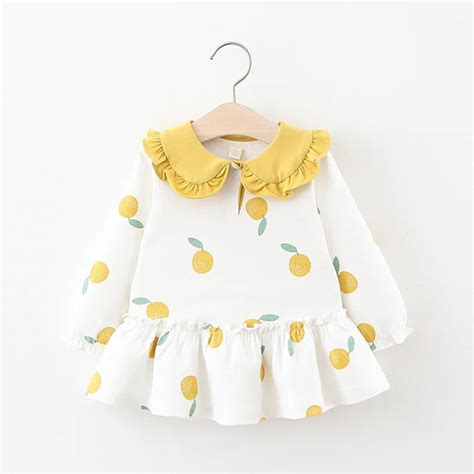 Платье для маленьких девочек Платье с принтом Новинка года Весенняя детская одежда