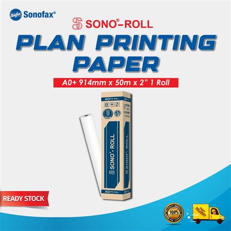 Sono Roll A0 Paper Roll Plotter Plan Paper 914mm X 50m X 2 X 1 Roll Shopee Malaysia