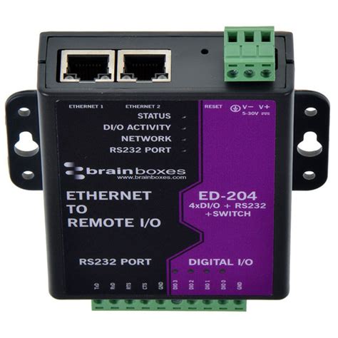 Brainboxes Ed 204 Ethernet To 4 Digital Io And Rs232 Serial Port Ethernet Switch Rapid Online