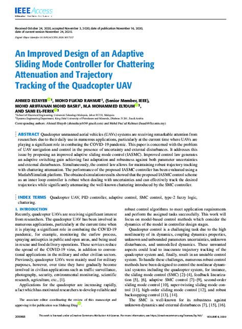 Pdf An Improved Design Of An Adaptive Sliding Mode Controller For