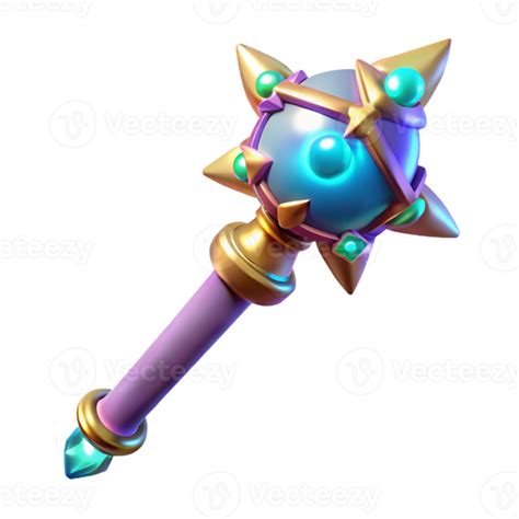 Dramatic Traditional 3d Render Magical Orb Scepter High Resolution
