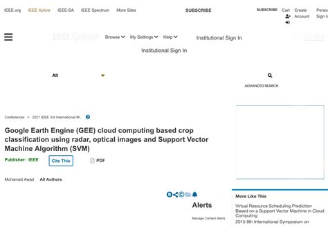 PDF Google Earth Engine GEE Cloud Computing Based Crop Classification Using Radar Optical
