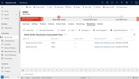捕获工作订单解决详细信息 dynamics 365 field service microsoft learn