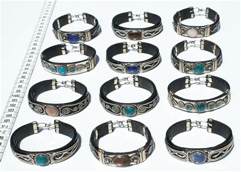 ペルー製レザー＆メタルリンクブレスレット ペルーの手作り カフ ブレスレット 卸売、公正取引ジュエリーと工芸品