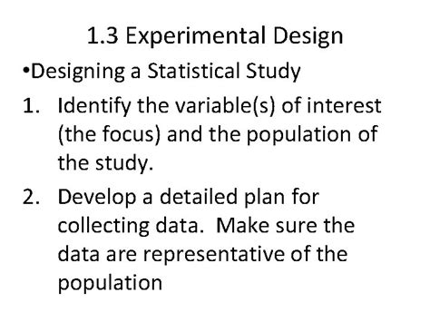 1 3 Experimental Design Designing A Statistical Study