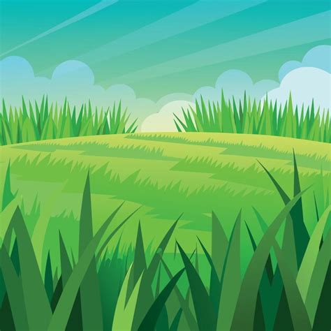 Premium Vector Green Grass Field In Perspective View For Background